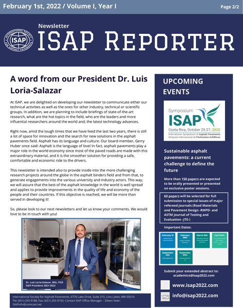 ISAP Reporter | International Society for Asphalt Pavements